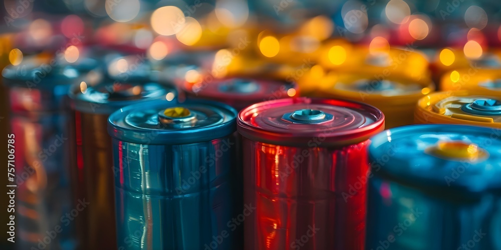 Stock image featuring appealing display of lithium ion battery mineral ...