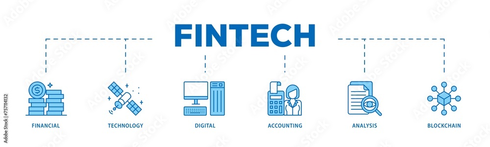 Fintech infographic icon flow process which consists of financial ...
