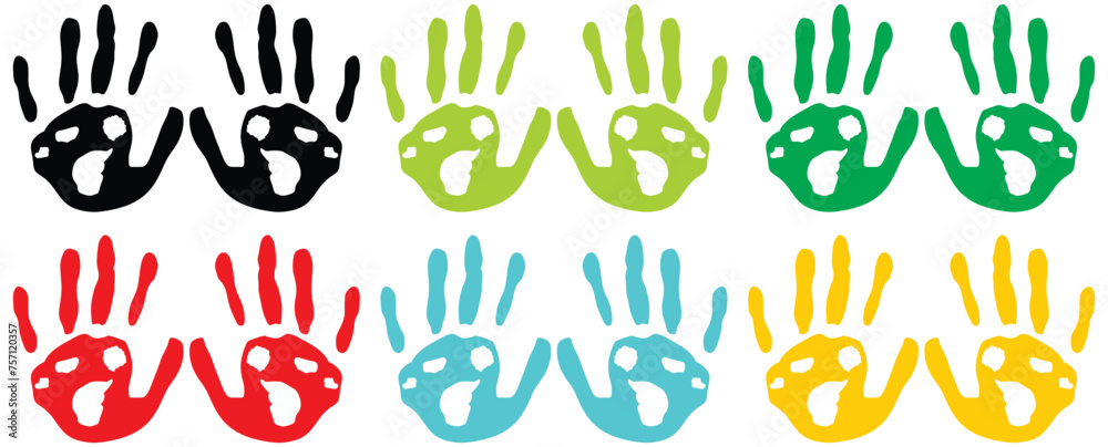 Bloody hand Print isolated on transparent background. Horror scary ...