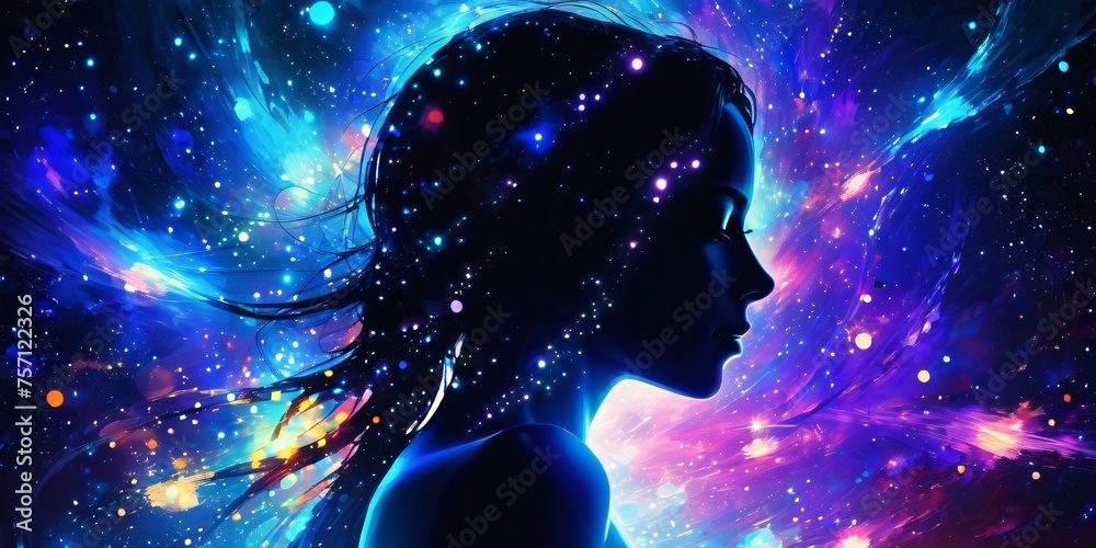 Cosmic Silhouette. A mesmerizing image capturing the silhouette of a ...