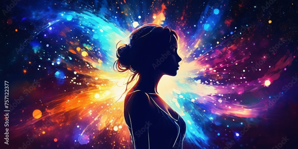 Cosmic Silhouette. A mesmerizing image capturing the silhouette of a ...