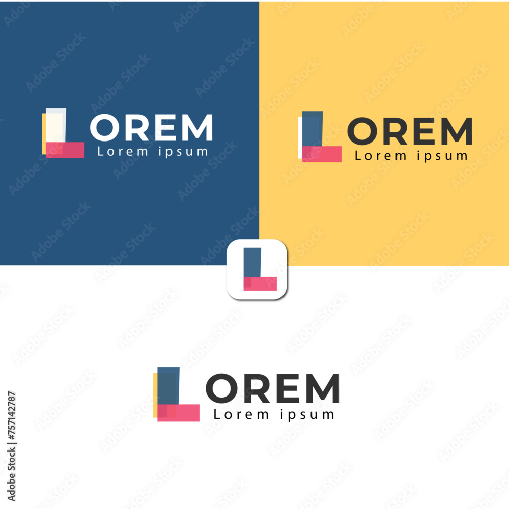 l shape logo, minmal logo design ,modern logo design Stock Vector ...