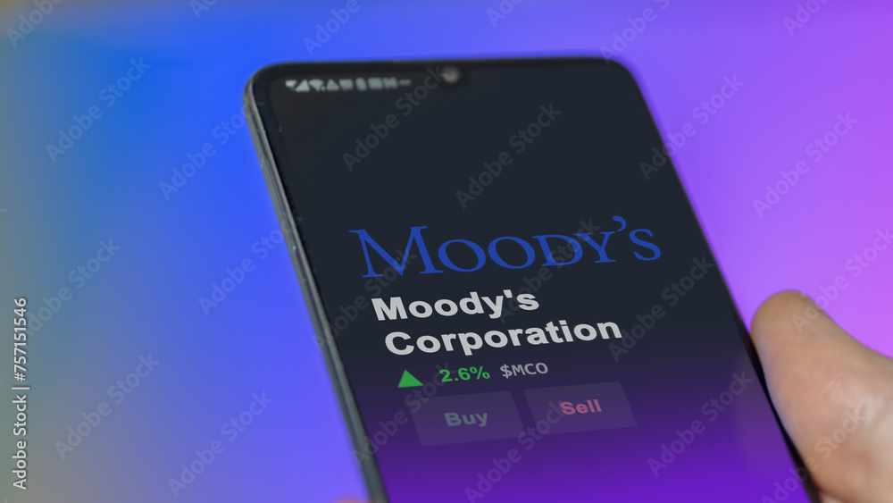March 12th 2024 New York City, New York. The logo of Moody's ...