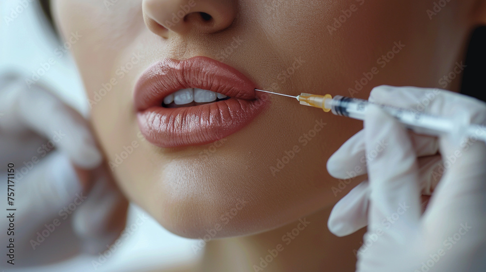 Lip correction treatment in a cosmetic beauty clinic, Lip fillers ...
