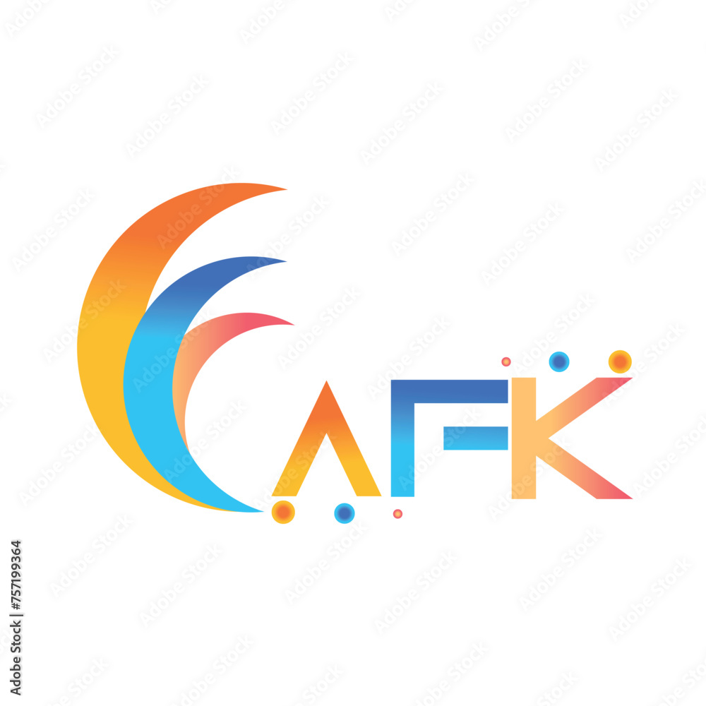 AFK letter technology logo design on white background. AFK creative ...