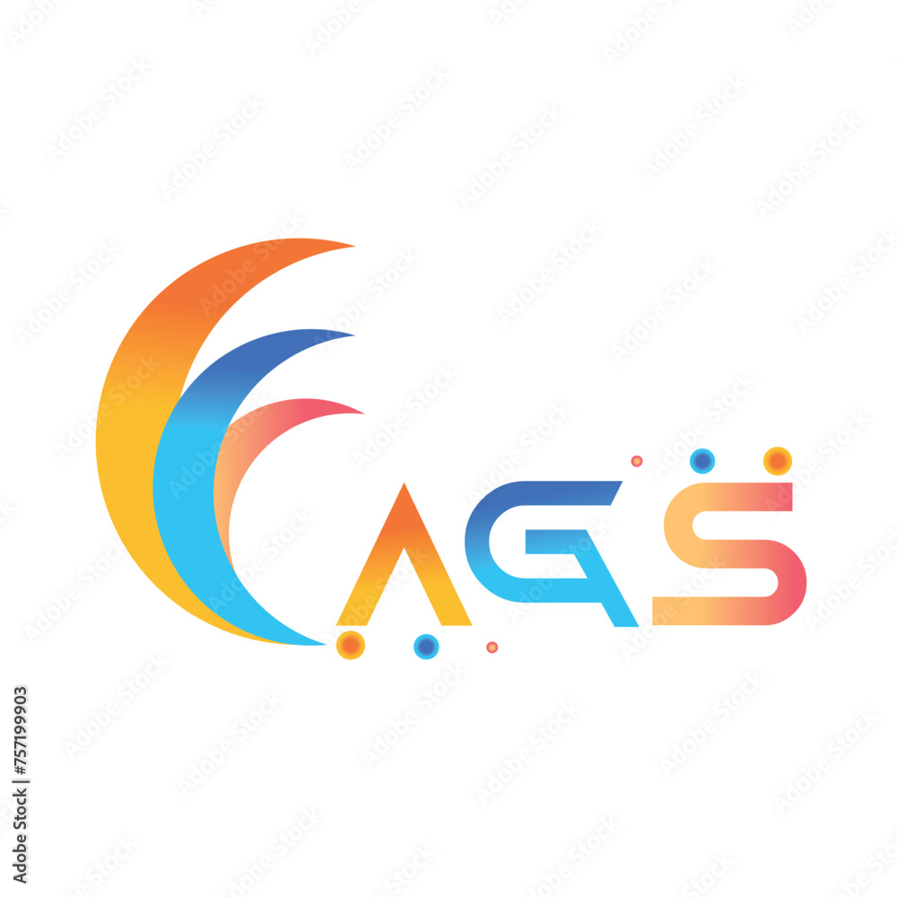 AGS letter technology logo design on white background. AGS creative ...