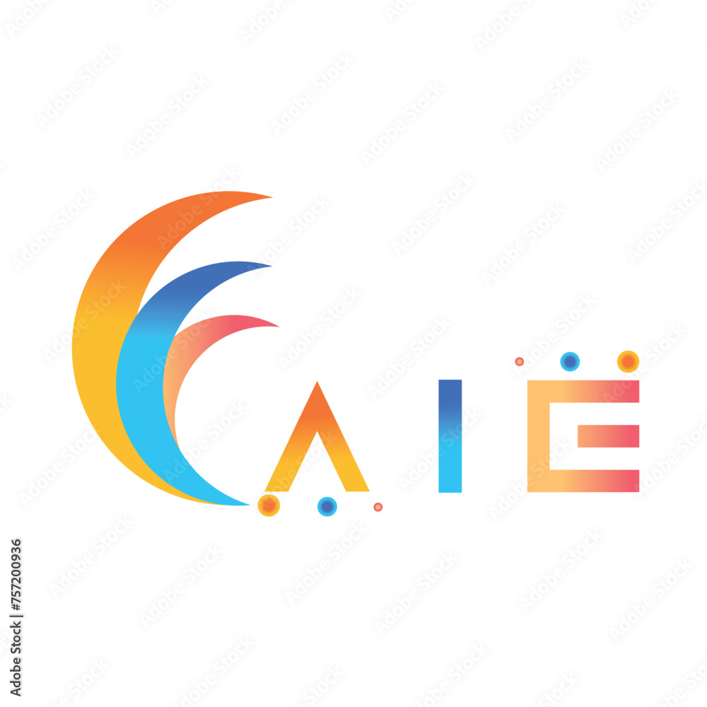 AIE letter technology logo design on white background. AIE creative ...