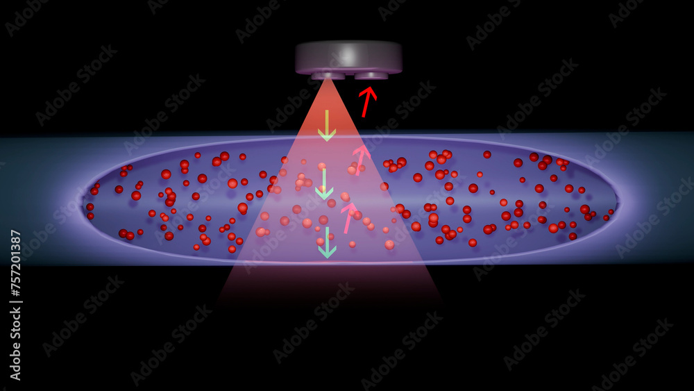 Photoplethysmography optoelectronic sensor. PPG detecting blood flow ...