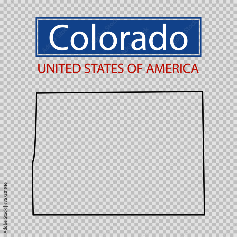 Vecteur Stock Colorado state outline map on a transparent background ...