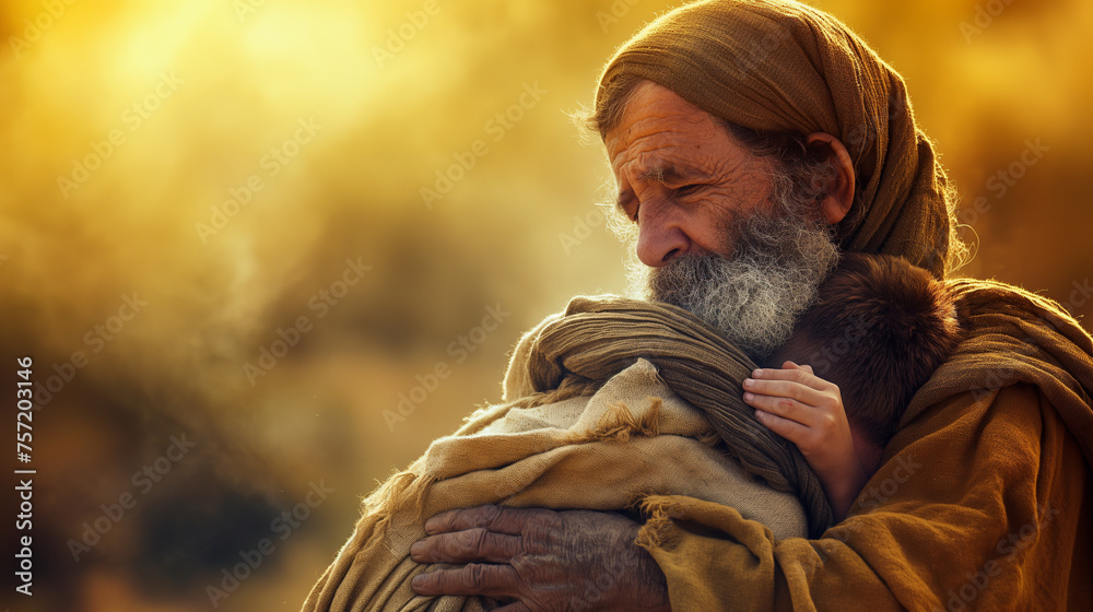 The story of the Prodigal Son, depicted with the father embracing his ...