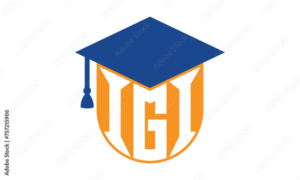 IGI initial letter academic logo design vector template. school college ...
