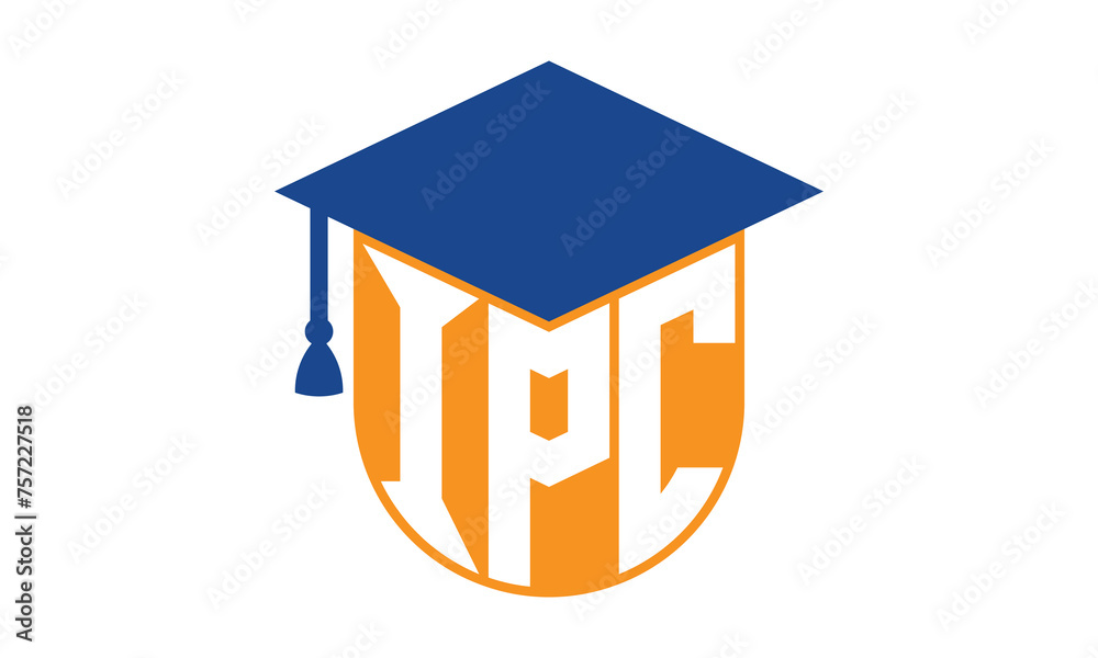 IPC initial letter academic logo design vector template. school college ...