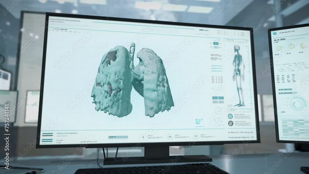 Medical Human Anatomy Research Of Patients Lung Organ Affected With ...