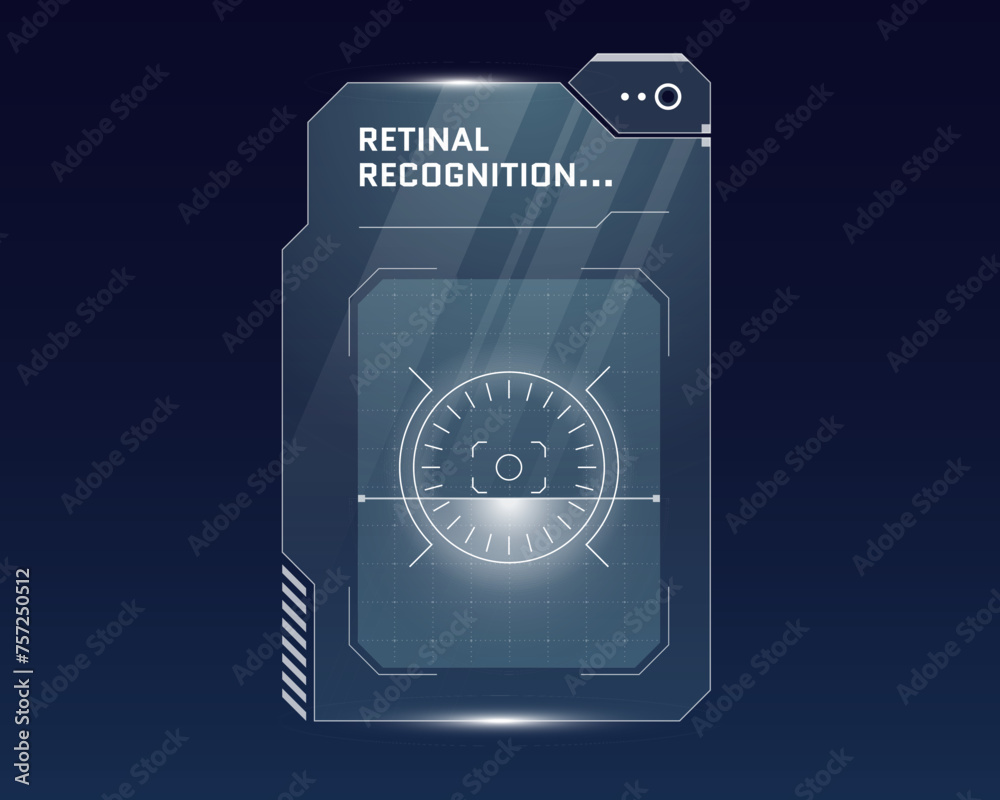 Hud Retinal Recognition Biometric Id Scan Dashboard Concept User Eye
