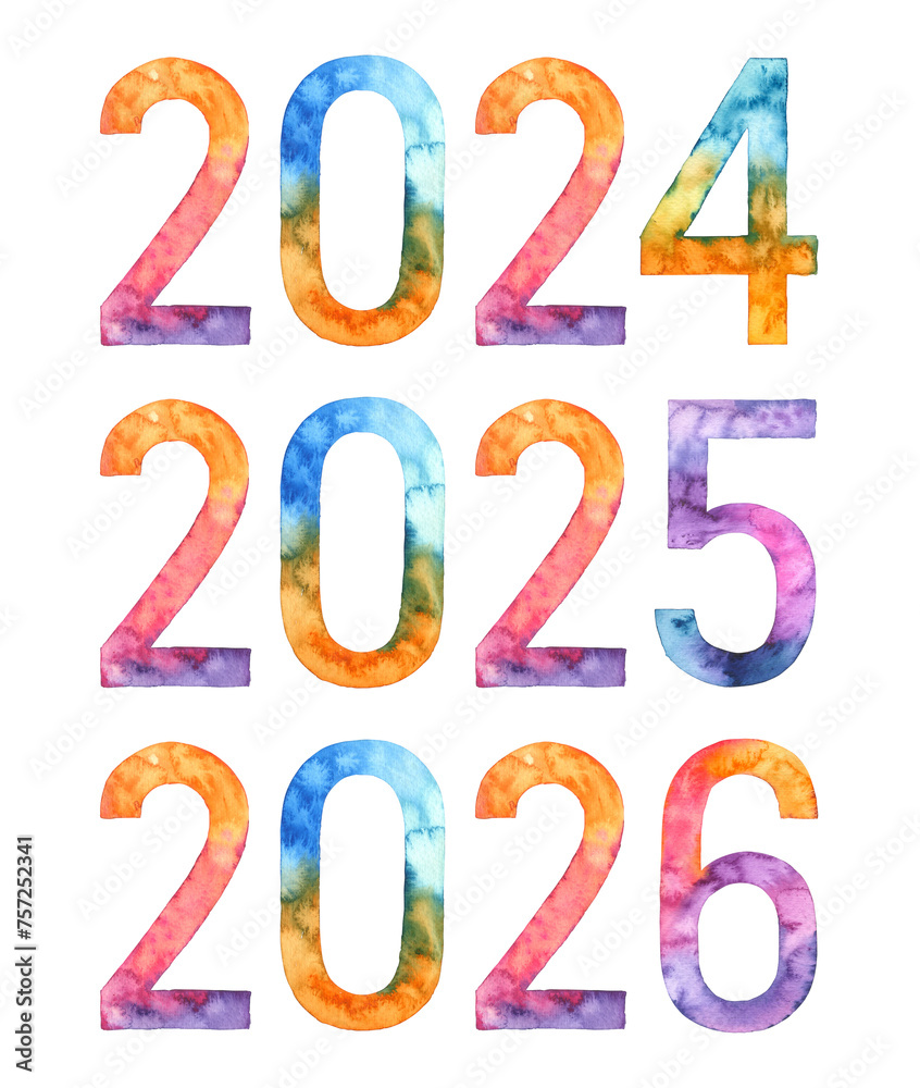 Watercolor hand drawn colorful lettering isolated background ...