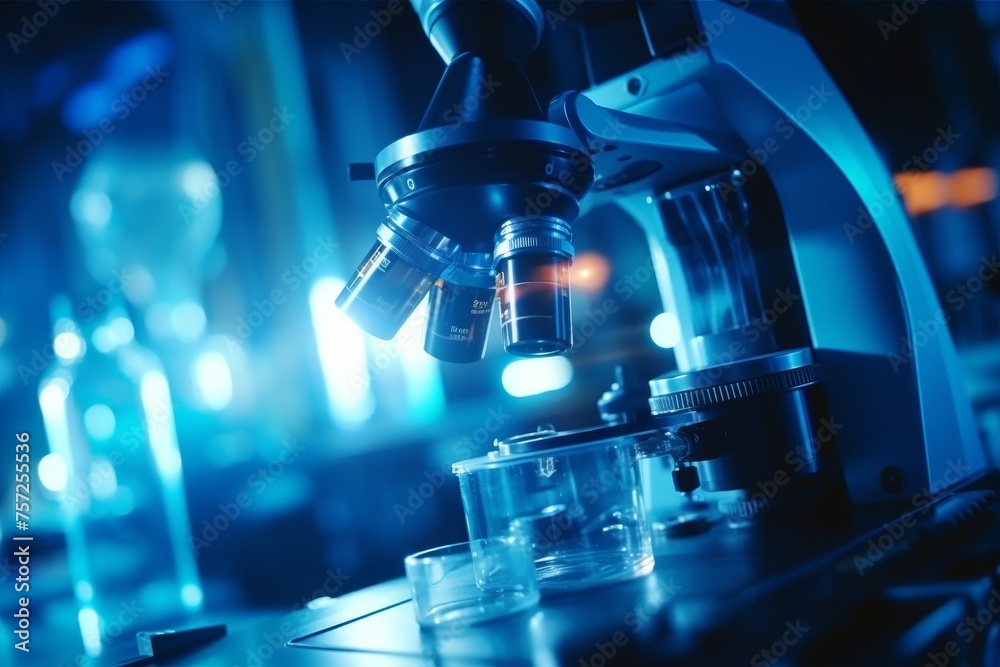 Professional microscopic laboratory experiments under the microscope ...