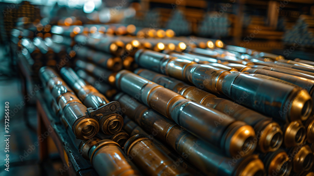 Production of projectiles for war. Large calibre for tanks. Generative ...
