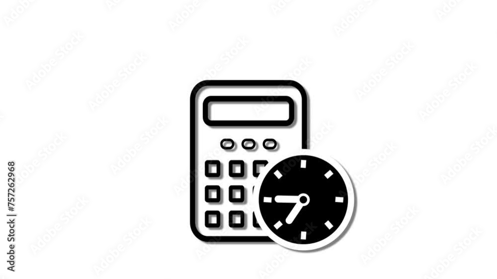 Calculator animated outline icon with alpha channel. Calculator money ...