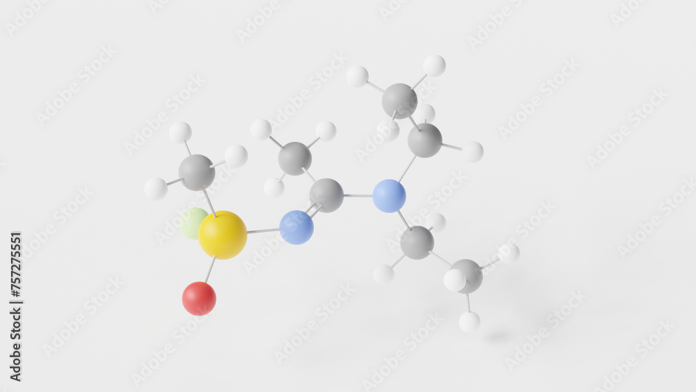 novichok a-230 molecule 3d, molecular structure, ball and stick model ...