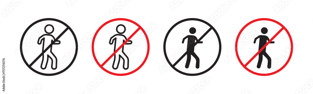 Restricted Access Alert Vector Icon Set. Entry Denial vector symbol for ...