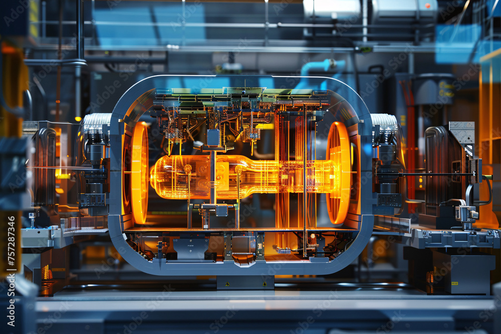A cross-sectional 3D model of a Ni-63 nuclear battery, illustrating the ...