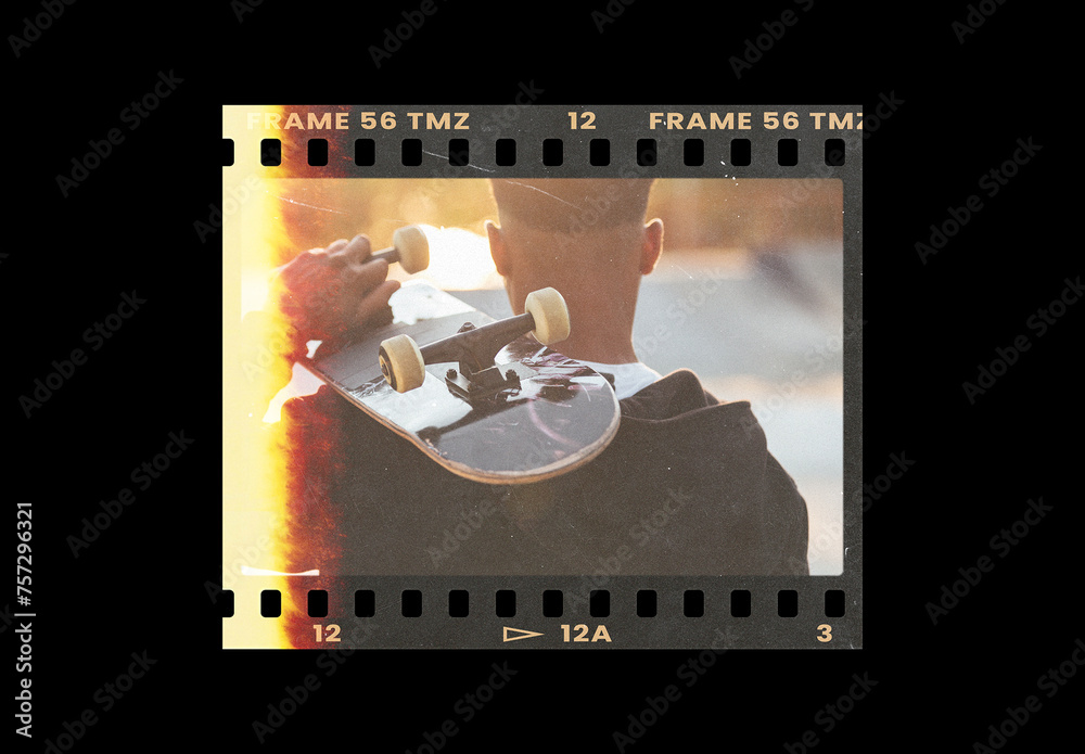 Analog Film Frame Photo Effect Mockup Template Retro Texture Vintage ...