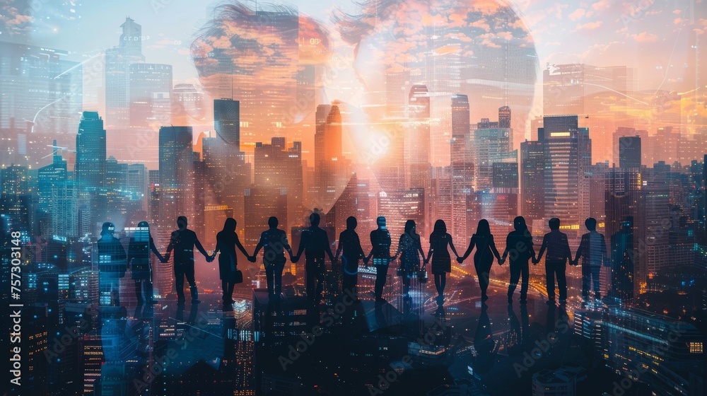 Celebrate community and togetherness in the cityscape, where diverse ...