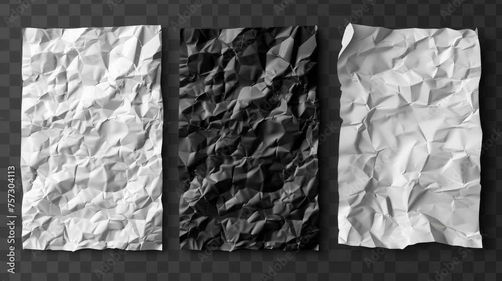 A realistic 3D modern illustration of crumpled paper effect, flyers ...