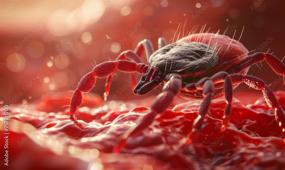 Tick engorged with blood, highlighting the importance of tick ...