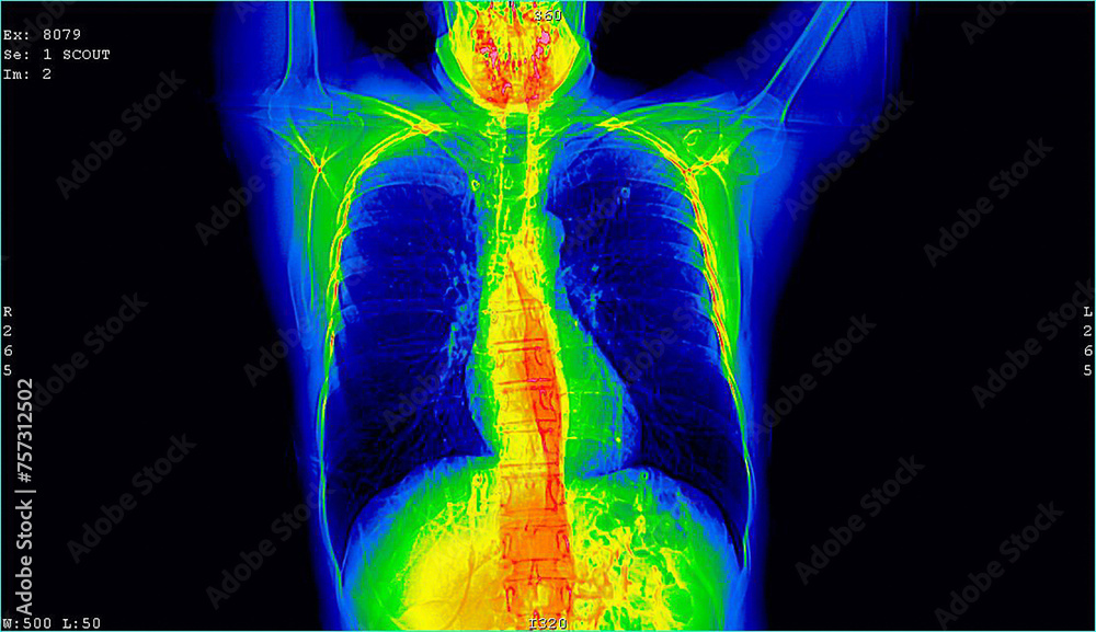 Axial contrast of the cardio system with radiology. CT Coronary ...