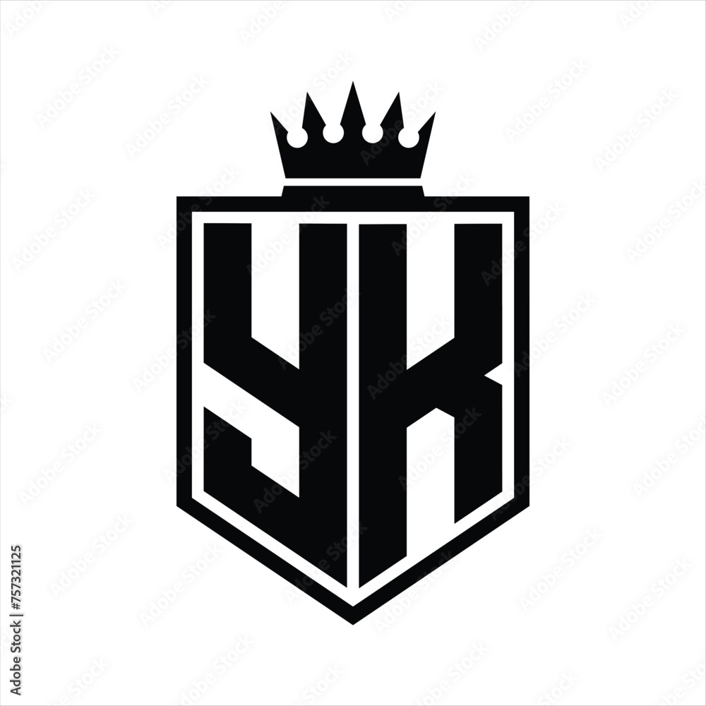 YK Logo monogram bold shield geometric shape with crown outline black ... YK Logo monogram bold shield geometric shape with crown outline black ...