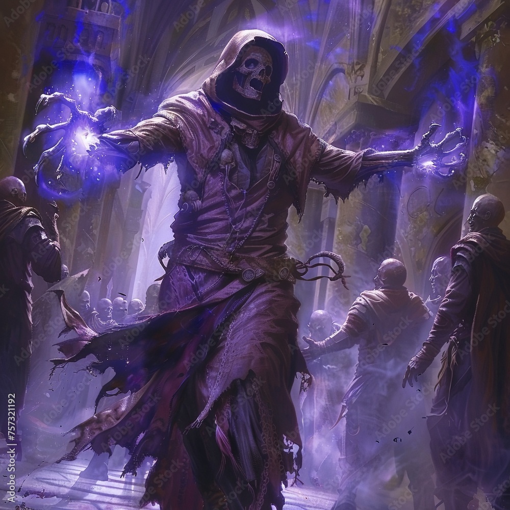A necromancer who dances with the dead commanding an army of the fallen ...