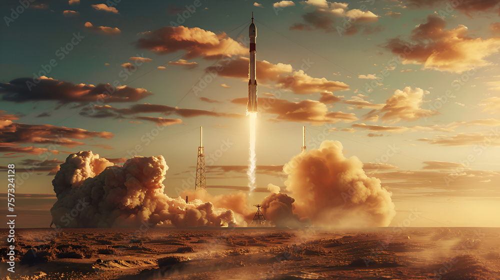 Stock-illustrationen SpaceX rocket Falcon 9 rocket capsule soars upward ...