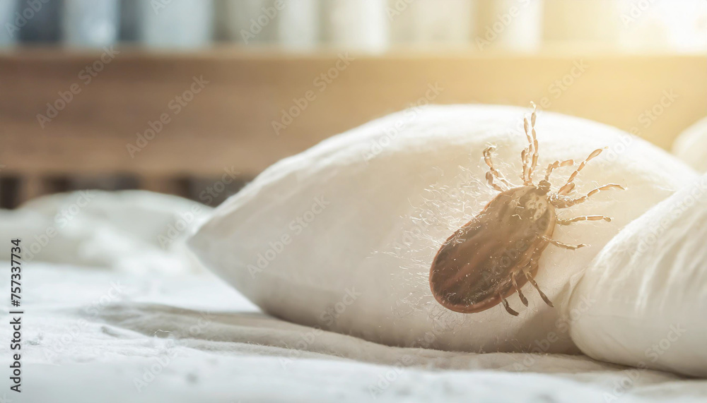 An Image Showcasing A Dust Mite Within A Bed Underscoring The ...