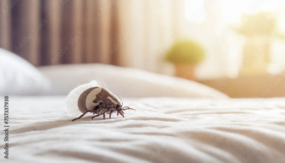 An Image Showcasing A Dust Mite Within A Bed Underscoring The ...