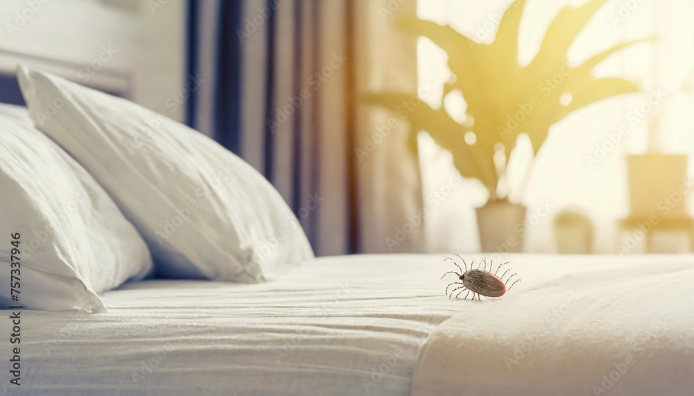 An Image Showcasing A Dust Mite Within A Bed Underscoring The ...
