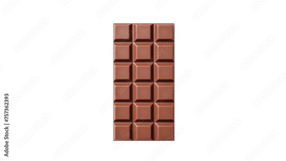 Chocolate bar top view cutout. Isolated chocolate bar on transparent ...