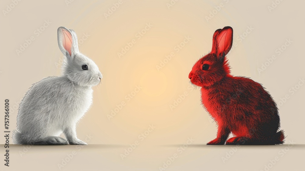 This silhouette rabbit is on a transparent background with a shadow of ...