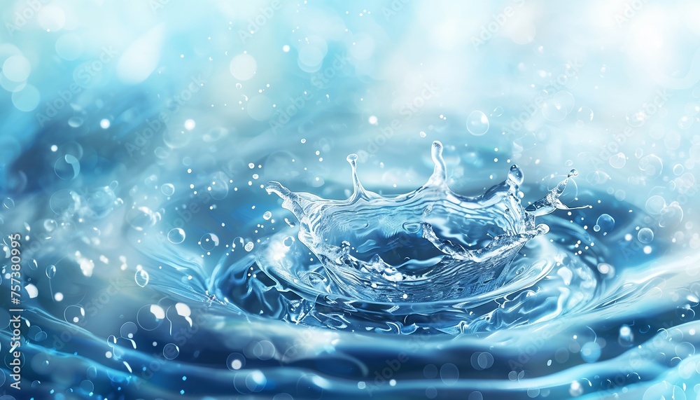 Minimalist single line of a water droplet captured in freeze frame as ...