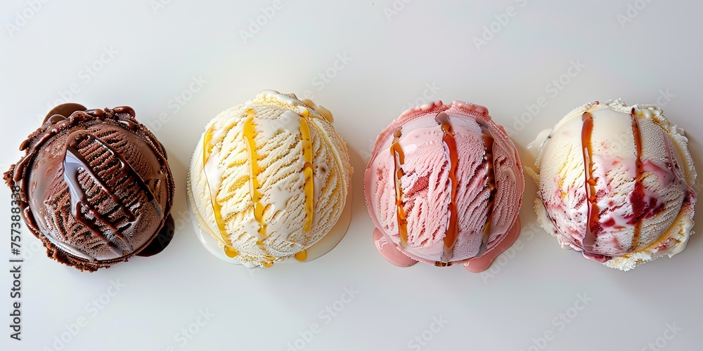 Ice cream, different types, ice cream cubes, chocolate ice cream ...