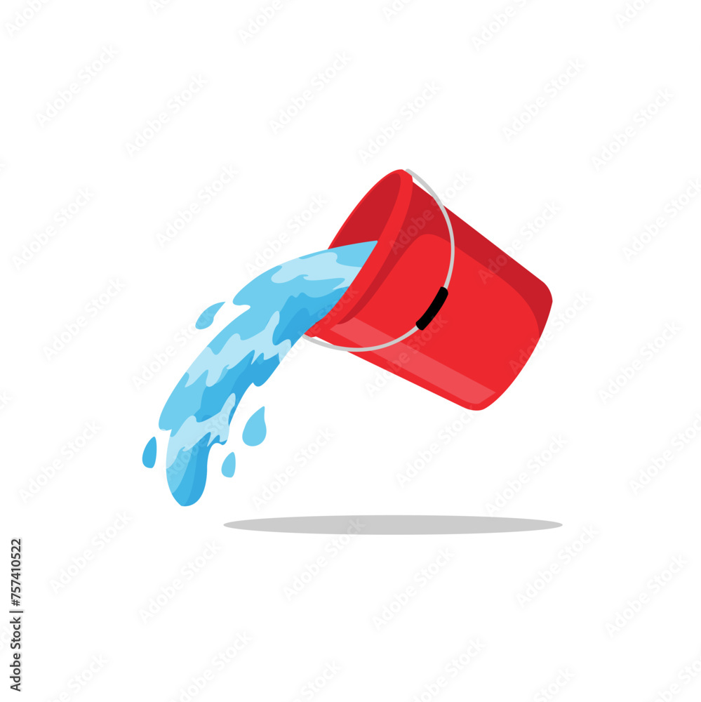 spilled water bucket free vector illustration Stock Vector | Adobe Stock