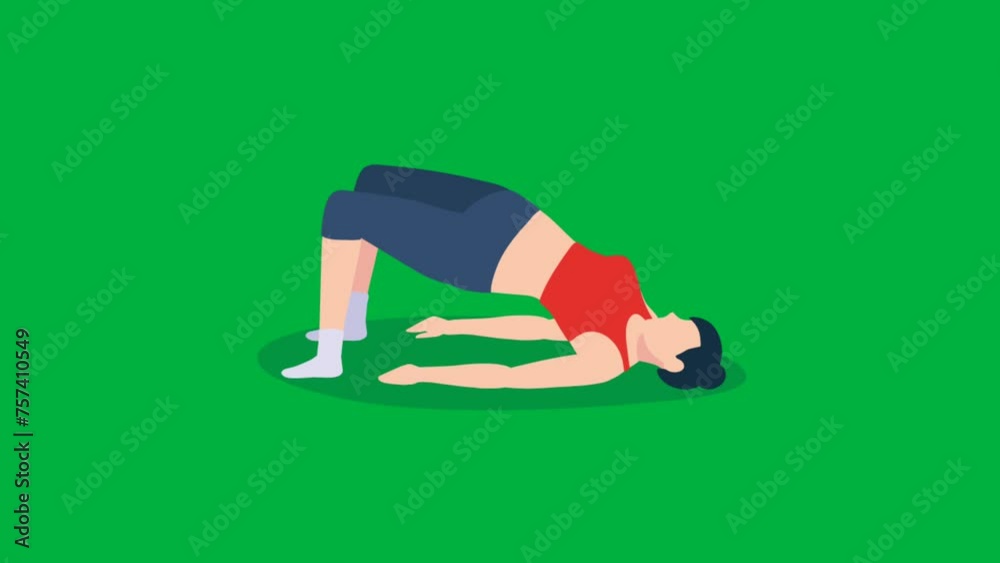 3D Female Cartoon Workout, Animation Cartoon Video Green Screen, 4k ...