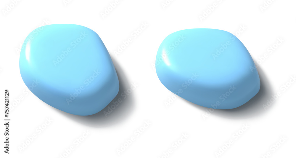 Set 3d render abstract liguid shape. Blue paint splash with shadow on a ...