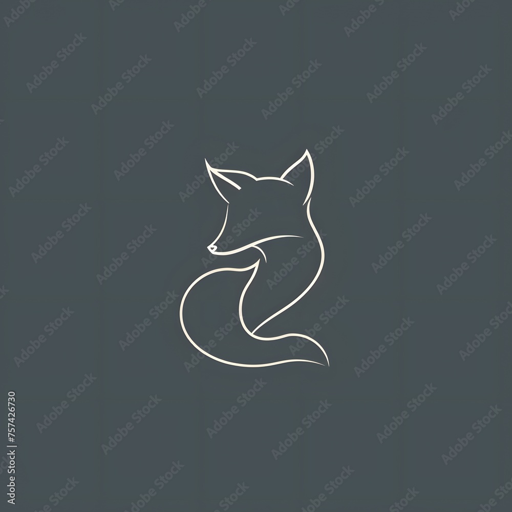 Minimalist Fox Symbol: This logo presents a minimalist interpretation ...