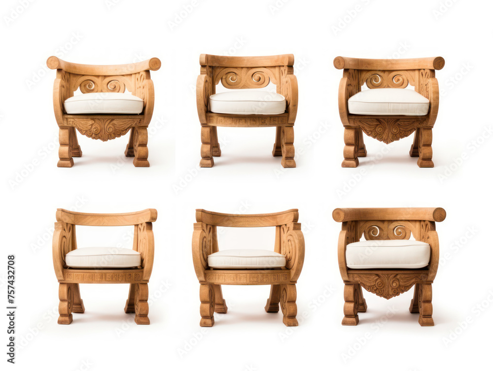 roman chair collection set isolated on transparent background ...