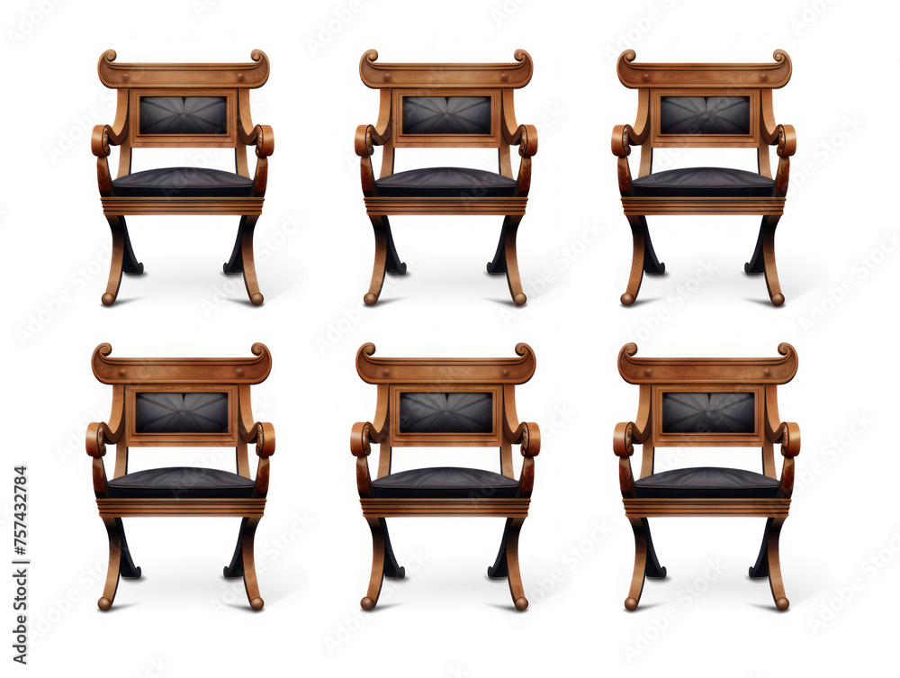 roman chair collection set isolated on transparent background ...