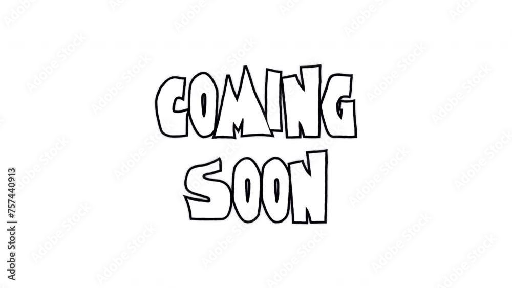 Cartoon colorful Coming Soon typography sign in pop art comic style ...