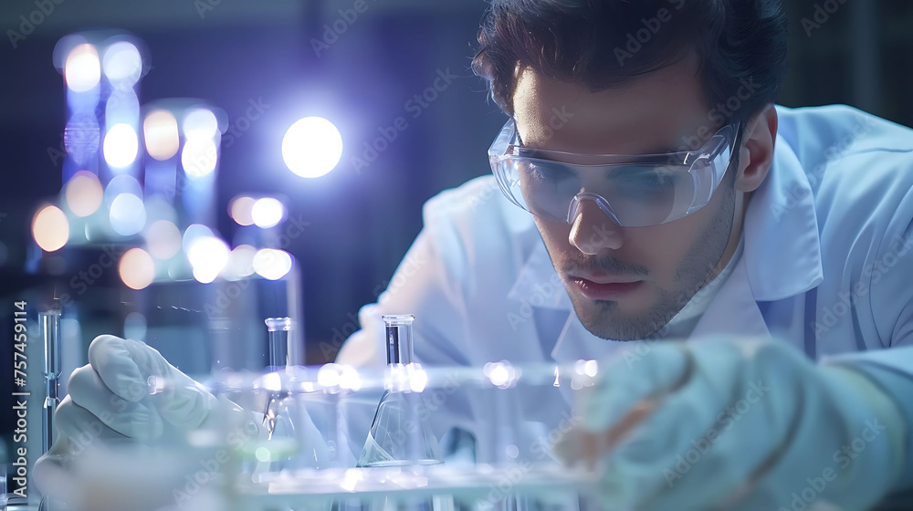 A Chemist Analyzing experimental data using techniques such as ...