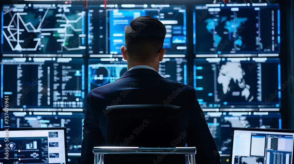 A Cybersecurity Analyst Monitoring network traffic and analyzing ...