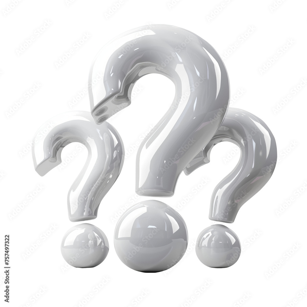 Three question mark icons isolated on transparent background Stock ...